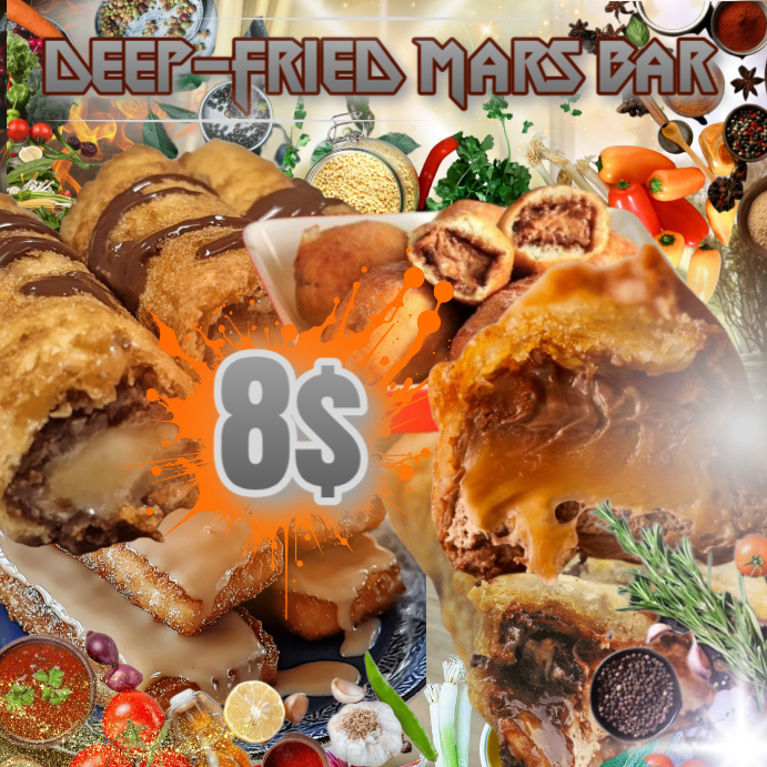 Brown Abstract Deep Fried Mars Bar Instagram Post Template | PosterMyWall