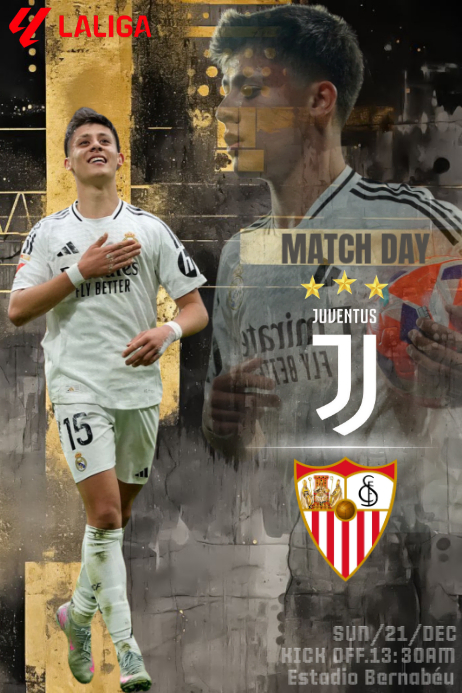 Brown Abstract Match Day Juventus Vs As Roma La Liga Poster Template ...