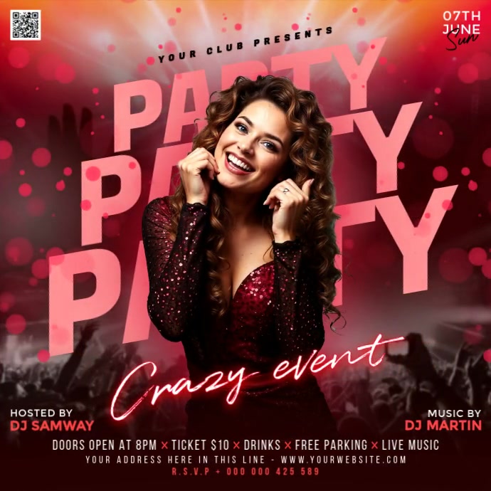 Brown Abstract Party Flyer Instagram Post Template | PosterMyWall