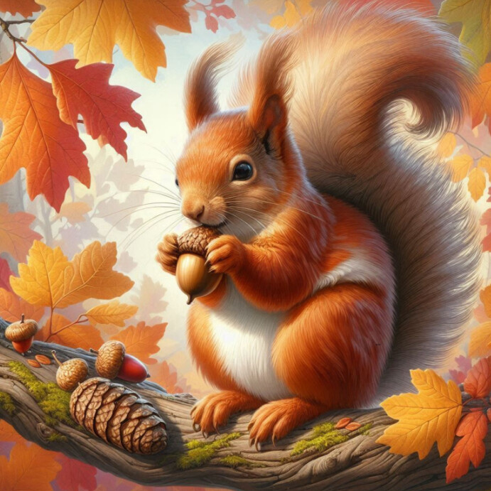 Brown Abstract Squirrel Instagram Post Template | PosterMyWall