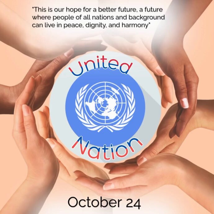 Plantilla de Brown Abstract United Nations Square (1:1) | PosterMyWall