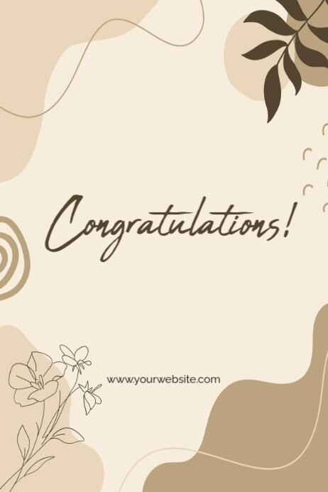 Brown Aesthetic Congratulations Poster Design For Company | New ...