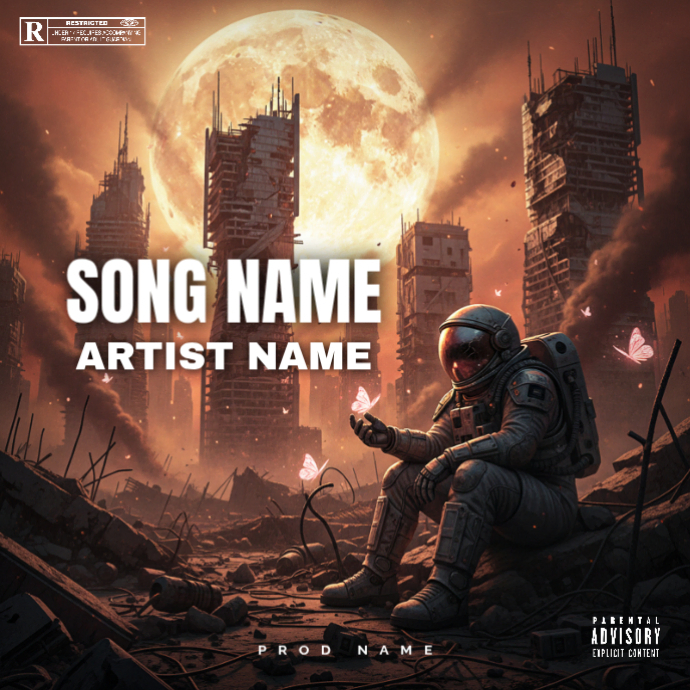 Brown Album Cover astronaut le last Template | PosterMyWall