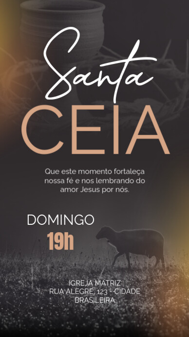 Plantilla de Brown Alegre Culto Santa Ceia História Do Instagram | PosterMyWall