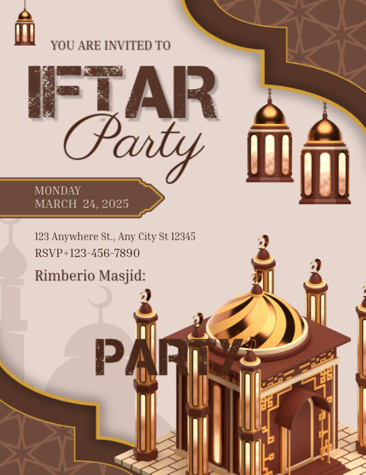 Copy of Brown And Beige Modern Ramadhan Iftar Party Flyer 2025 ...