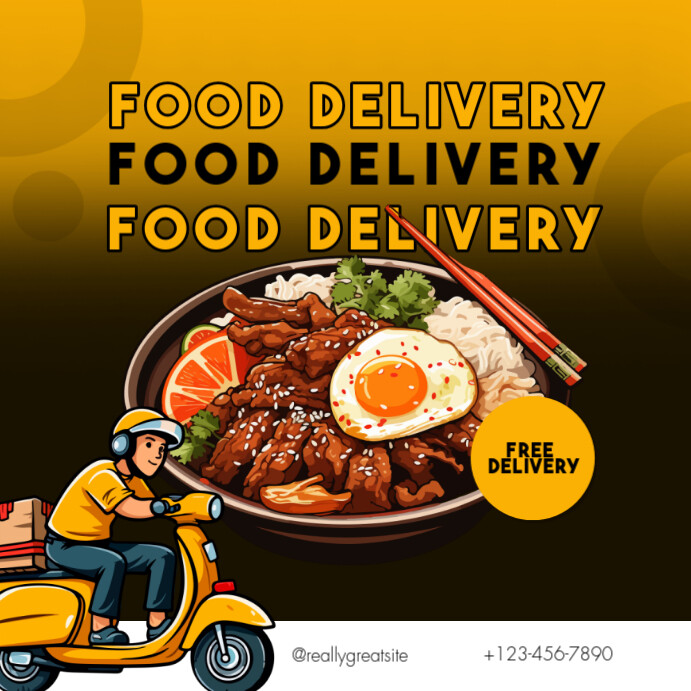 Brown and Black Food Delivery Order Instagram Post Template | PosterMyWall