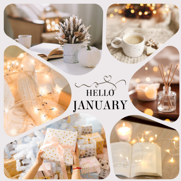 Brown and Golden Modern Hello January Instagram Post 2025 Template ...