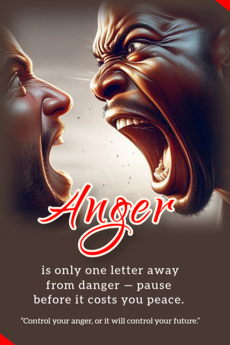 Brown Anger Management Poster Template | PosterMyWall