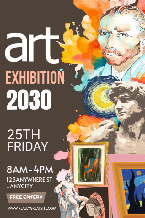 Brown Art Exhibition Poster Template | PosterMyWall