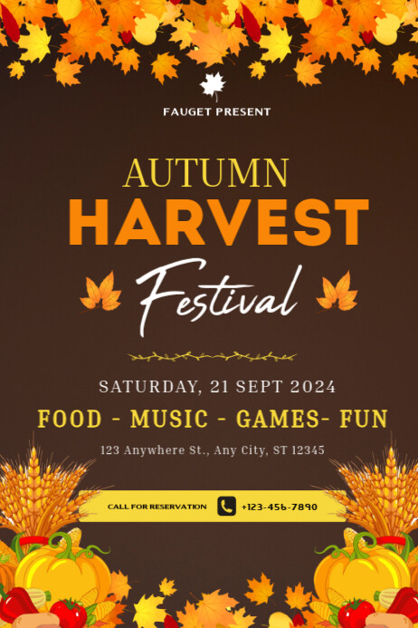 Brown Autum Festival Poster Template | PosterMyWall