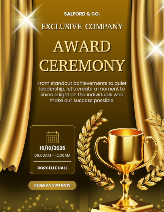 Brown Award Ceremony Flyer Template | PosterMyWall