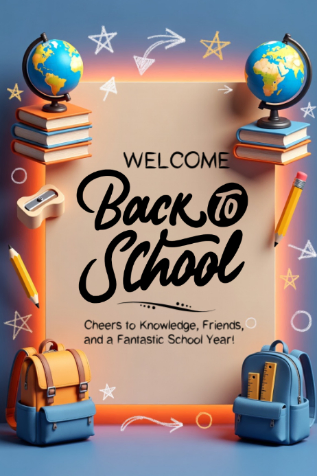 Brown Back to School Poster Template | PosterMyWall