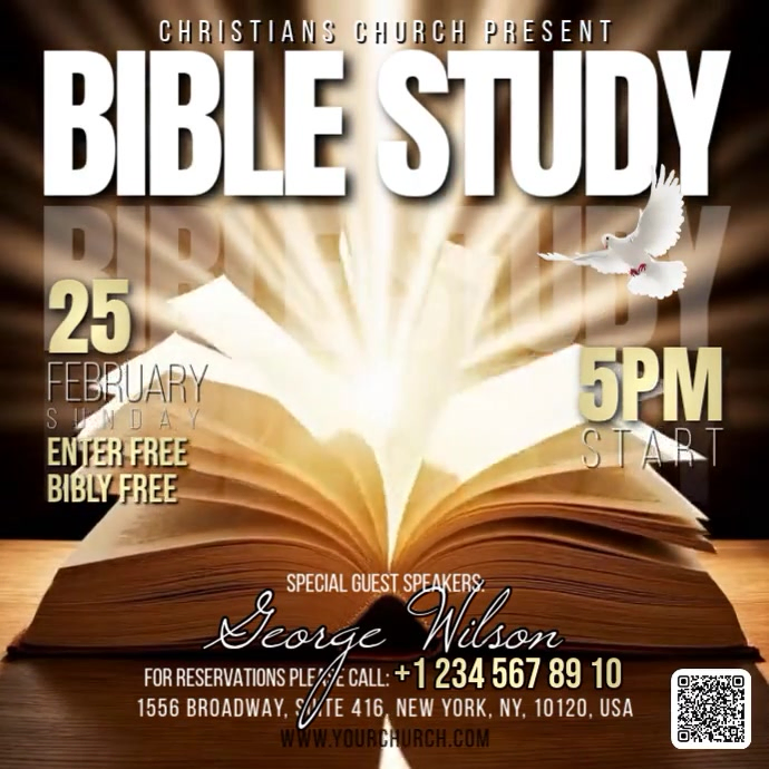 Brown Bible Study Event Instagram Post Video Template | PosterMyWall