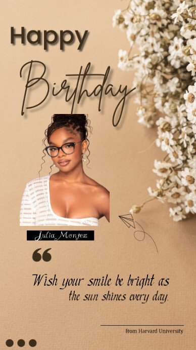 Plantilla de Brown Birthday Wish Card/poster Digital Disp | PosterMyWall