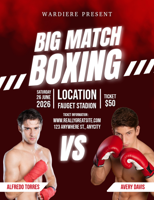 Plantilla de Brown Boxing Match Flyer | PosterMyWall