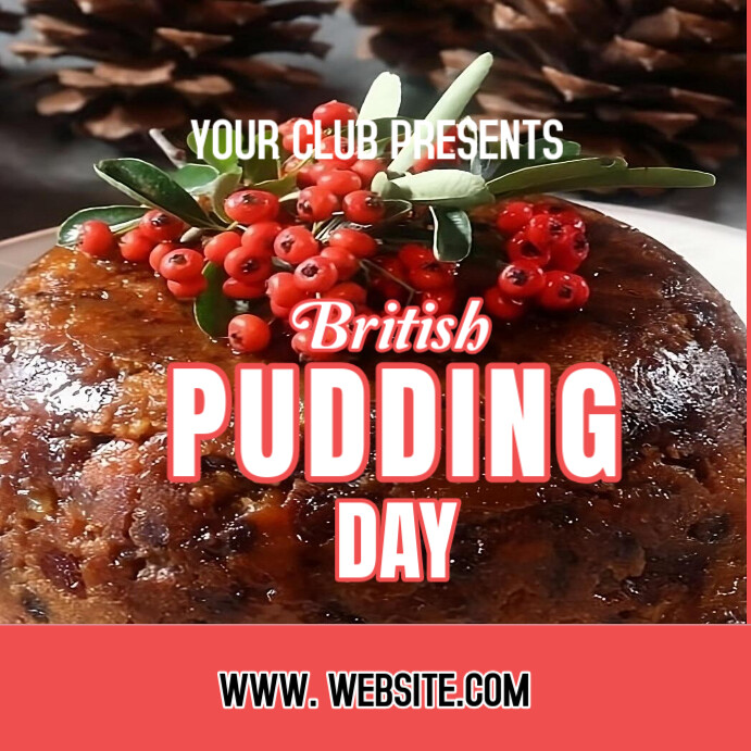 Brown Bristsh Pudding Day Flyer Instagram Post Template | PosterMyWall