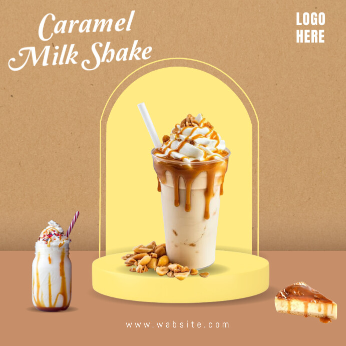Brown caramel Milk Shake Flyer Instagram Post Modelo | PosterMyWall