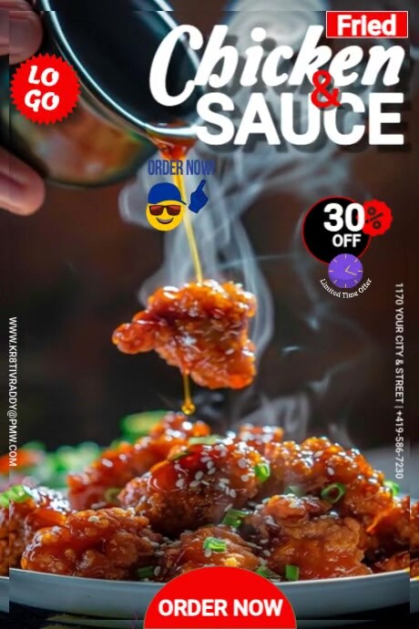 Copy of Brown Chicken And Sauce Recipe Poster | PosterMyWall