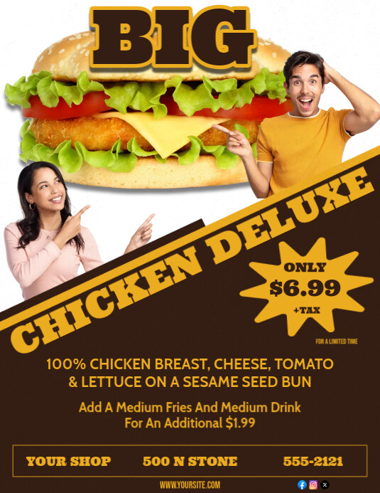 Copy of Brown Chicken Sandwich Special Ad Flyer Flyer (us Letter ...