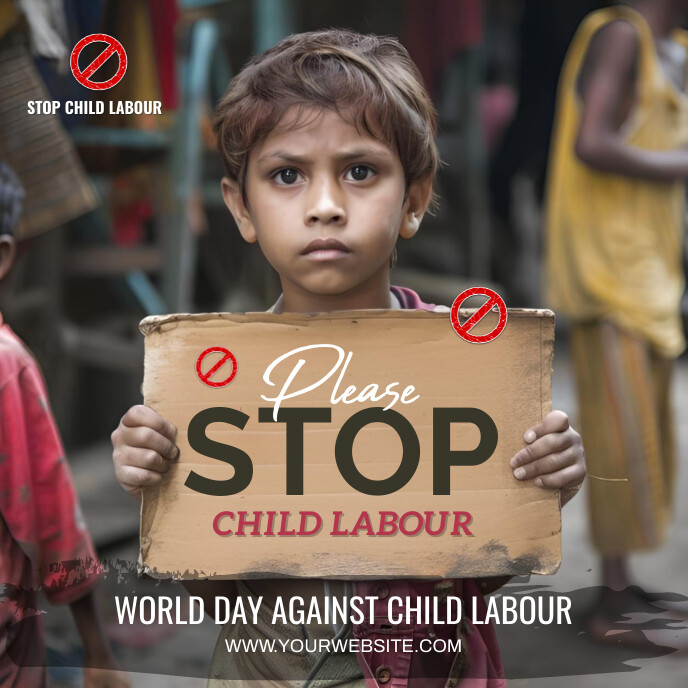 Brown Child Labour Album Cover Template | PosterMyWall