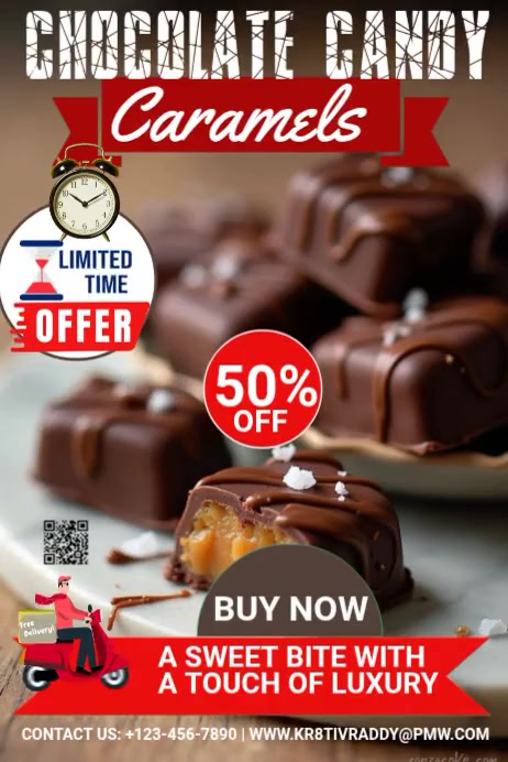 Brown Chocolate Candy Caramel Poster Template | PosterMyWall