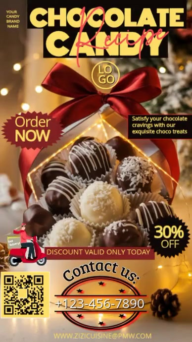 Brown Chocolate Candy Recipe Instagram Story Template | PosterMyWall