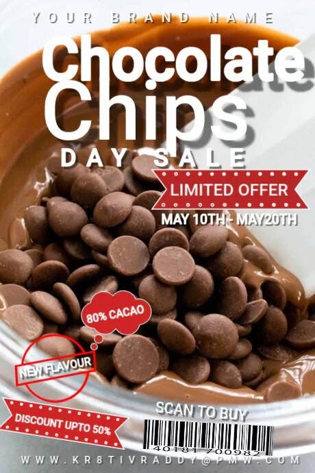 Brown Chocolate Chip Day Sale Poster Template | PosterMyWall