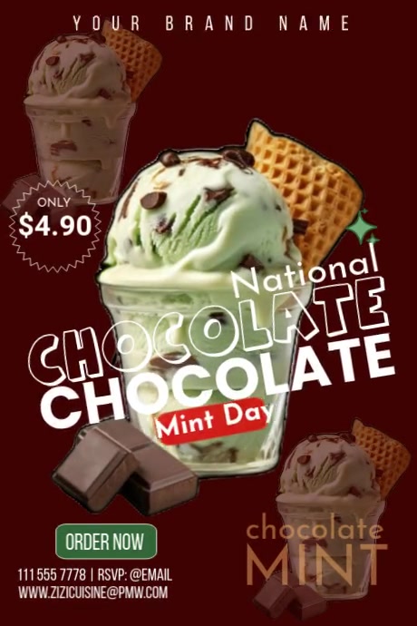 Brown Chocolate Mint Day Ssle Poster Template | PosterMyWall