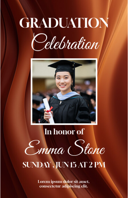 Copy of Brown Chocolate Waves Design Graduation Half Page Wide ...