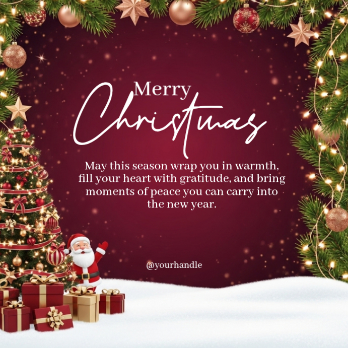 Brown Christmas Card Instagram Post Template | PosterMyWall