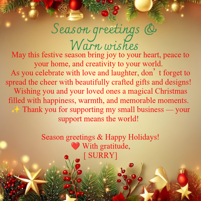 Brown Christmas Wishes Instagram Post Template | PosterMyWall