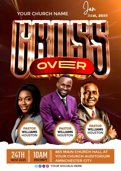Brown Church Event A4 Video Template | PosterMyWall