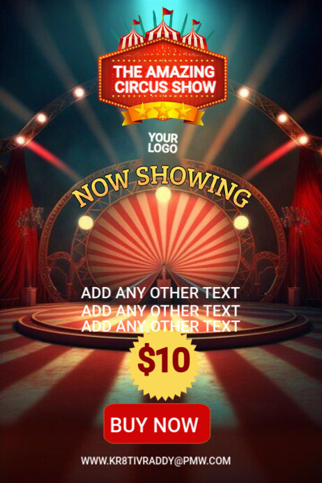 Brown Circus Show Poster Template | PosterMyWall