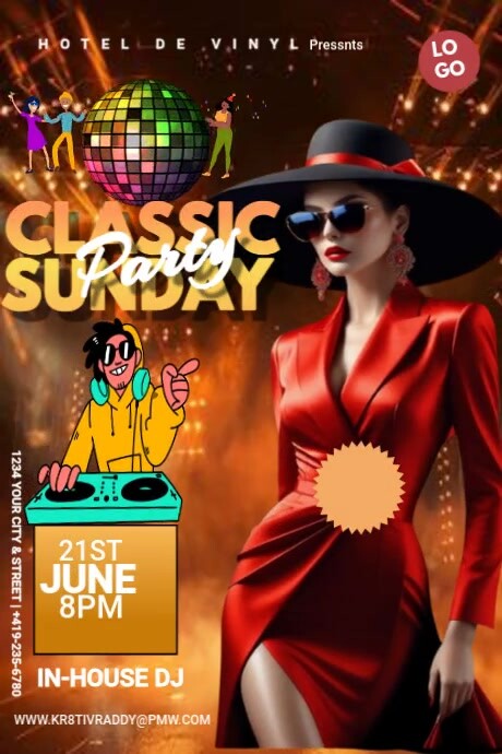 Brown Classic Sunday Party Poster Template | PosterMyWall