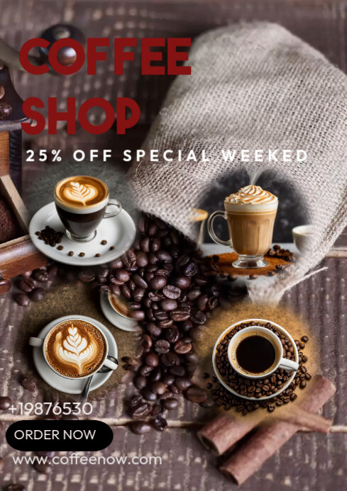 Brown Coffee A4 Template | PosterMyWall