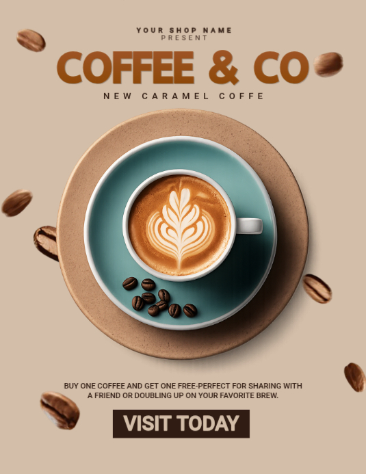 Brown Coffee Promotion Flyer Template | PosterMyWall
