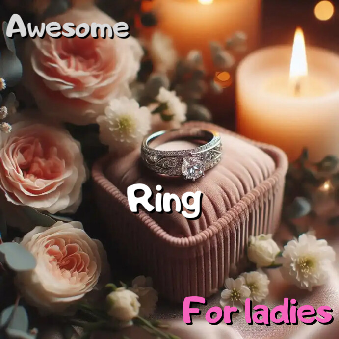 Brown Collage Awesome Ring For Ladies Instagram Post Template ...