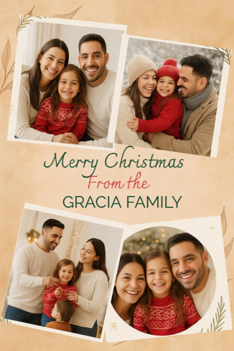 Brown Collage Christmas Celebration Wishes Poster Template | PosterMyWall