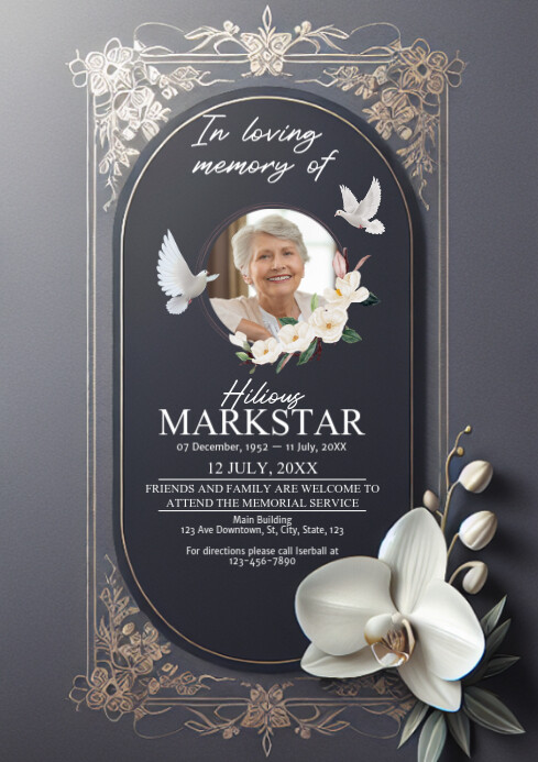 Copy of Brown Collage Custom Funeral Design A4 | PosterMyWall