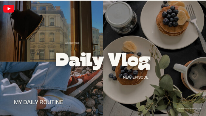 Plantilla de Brown Collage Daily Vlog Youtube Thumbnail | PosterMyWall