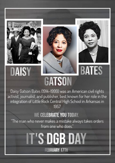 Brown Collage Daisy Gaston Bates Day A1 Template | PosterMyWall