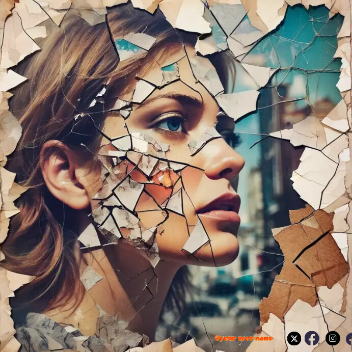 Brown Collage Double Exposure Instagram Post Templat | PosterMyWall