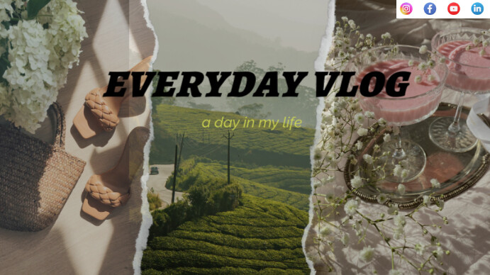Brown Collage Everyday Youtube Thumbnail Template | PosterMyWall