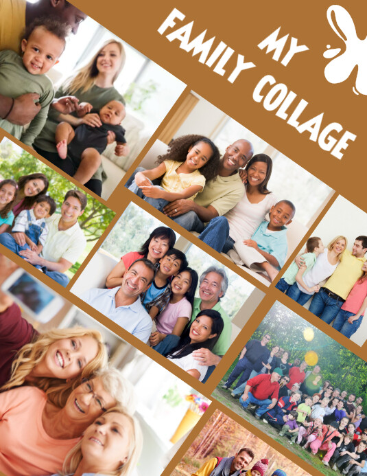 Brown Collage Family Collage Flyer (us Letter Template | PosterMyWall