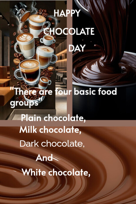 Brown Collage Four Chocolate Day Poster Template | PosterMyWall