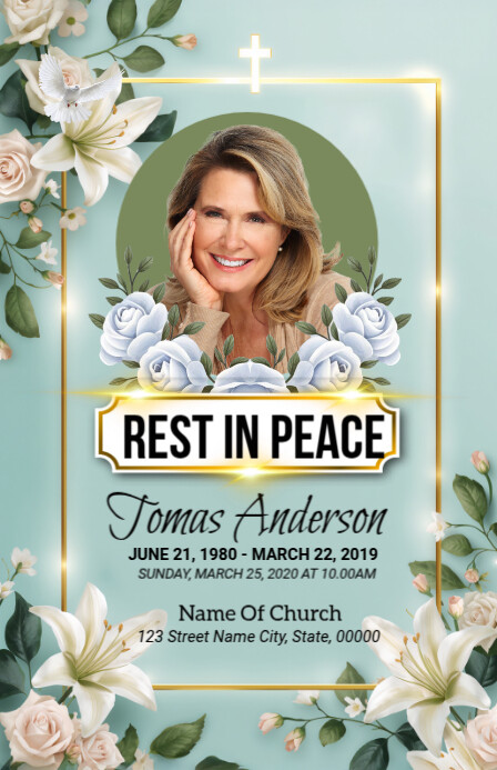 Kopie van Brown Collage Funeral Program Tabloid | PosterMyWall