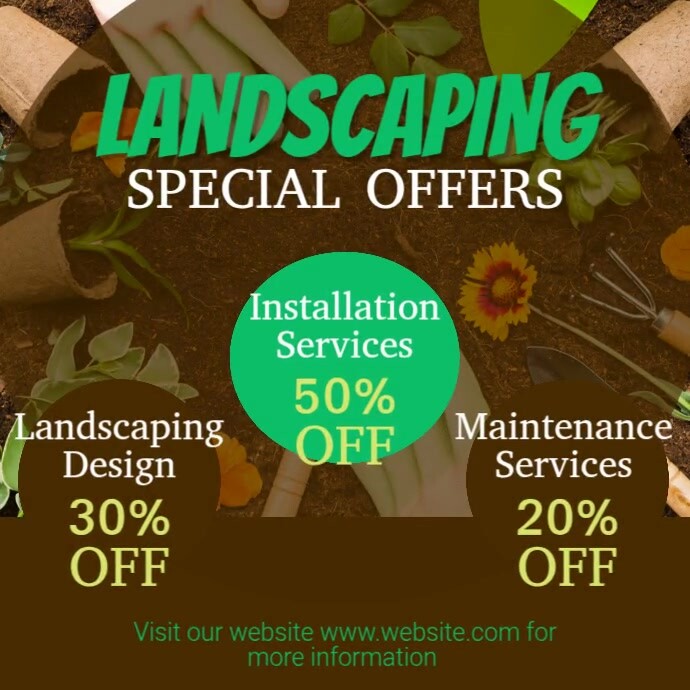 Plantilla de Brown Collage Landscaping Instagram Post | PosterMyWall