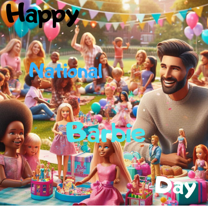 Plantilla de Brown Collage National Barbie Day Instagram Post ...