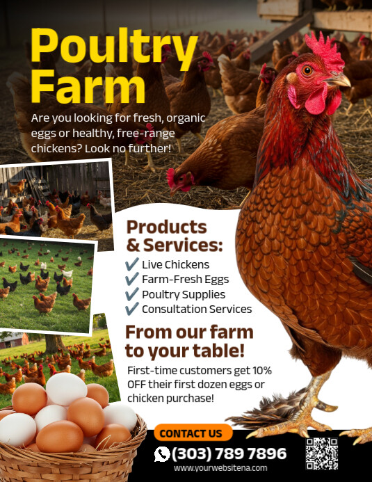 Copy of Brown Collage Poultry Farm Flyer (us Letter) | PosterMyWall