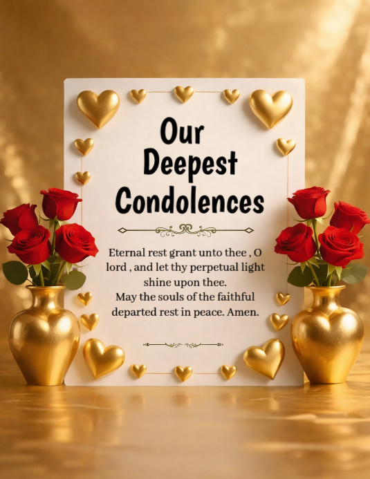 Brown Condolence Message Flyer Template | PosterMyWall